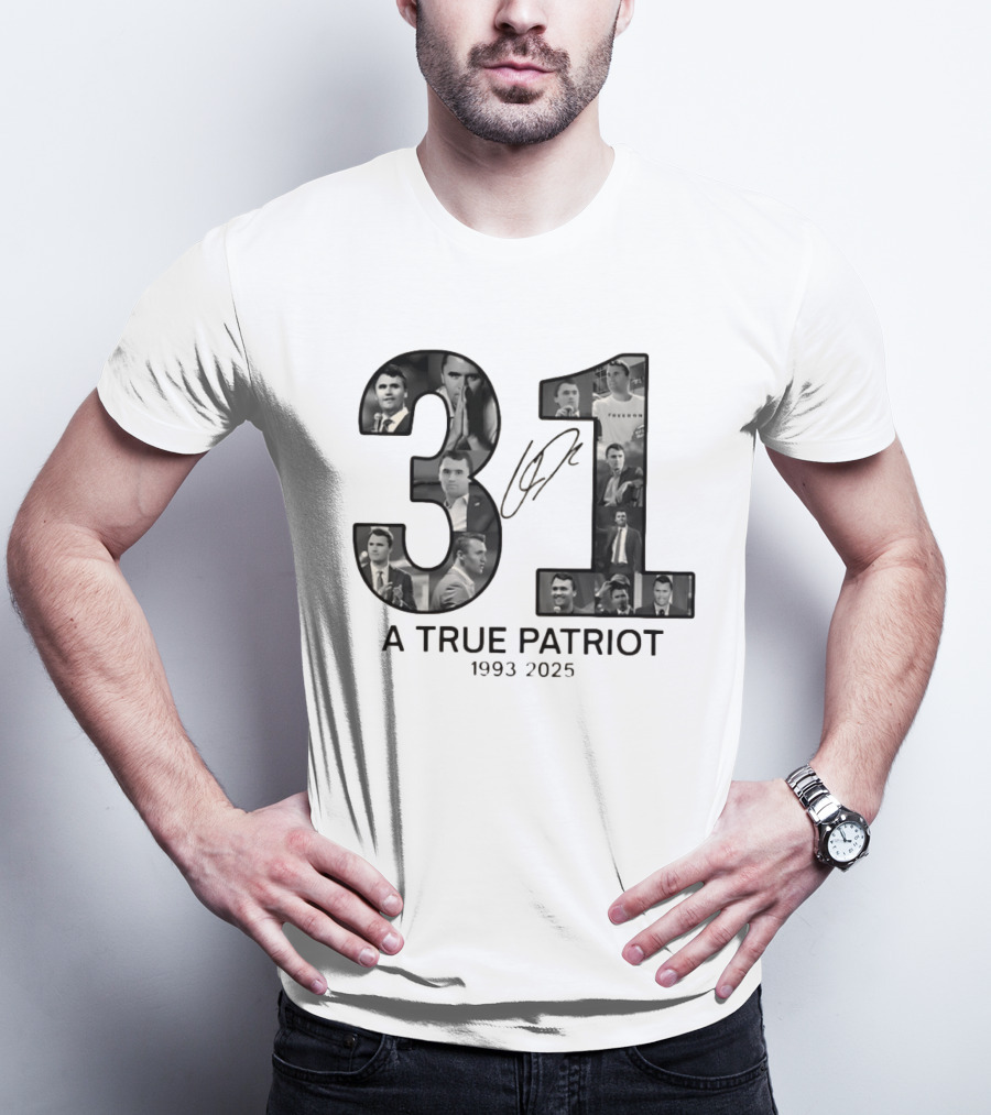 Thank You Charlie Kirk 31 A True Patriot 1993 2025 T-Shirt