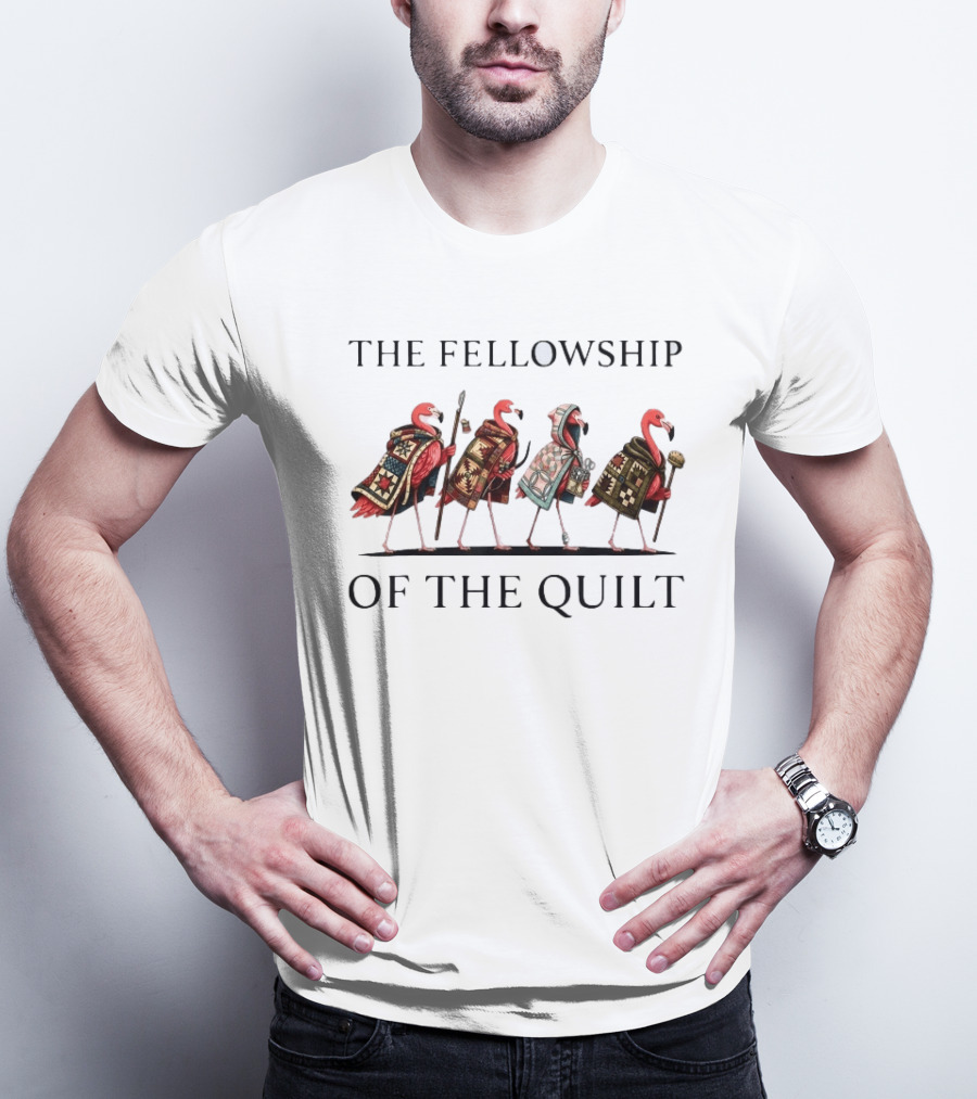 The Fellowship Of The Quilt Flamingo Fantasy T-Shirt