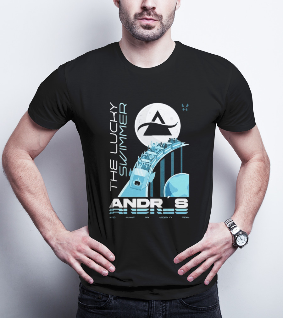 The Lucky Swimmer Andrés Roller Adventure Moon T-Shirt