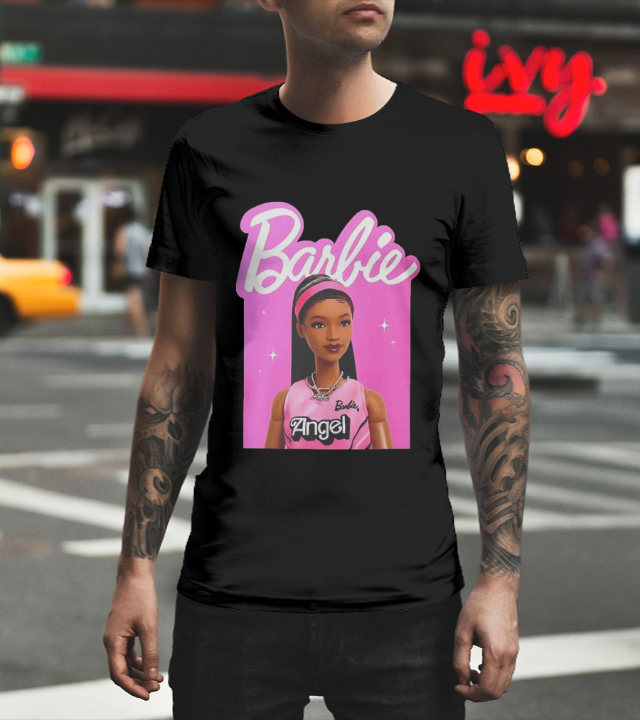 Angel Reese Barbie Doll Basketball Jersey Pink T-Shirt