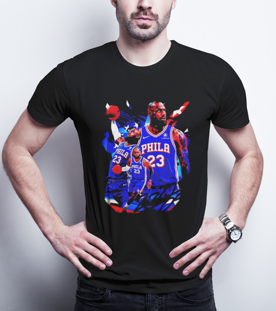 LeBron James Phila 23 Philadelphia 76ers Dunking Crypto Com T-Shirt