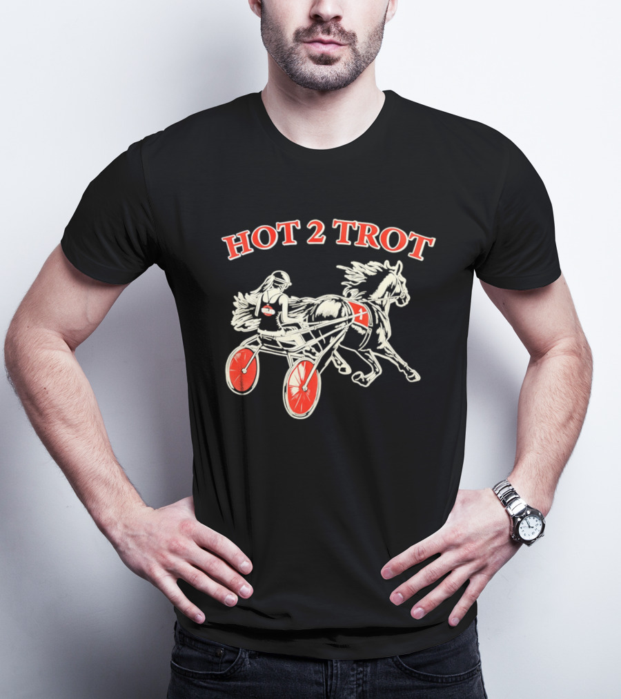 Hot 2 Trot Harness Racing Driver And Horse T-Shirt