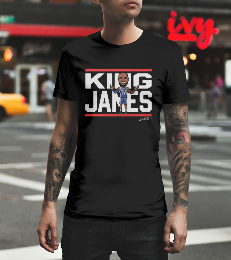 Philadelphia 76ers LeBron James 23 NBA King James Caricature T-Shirt