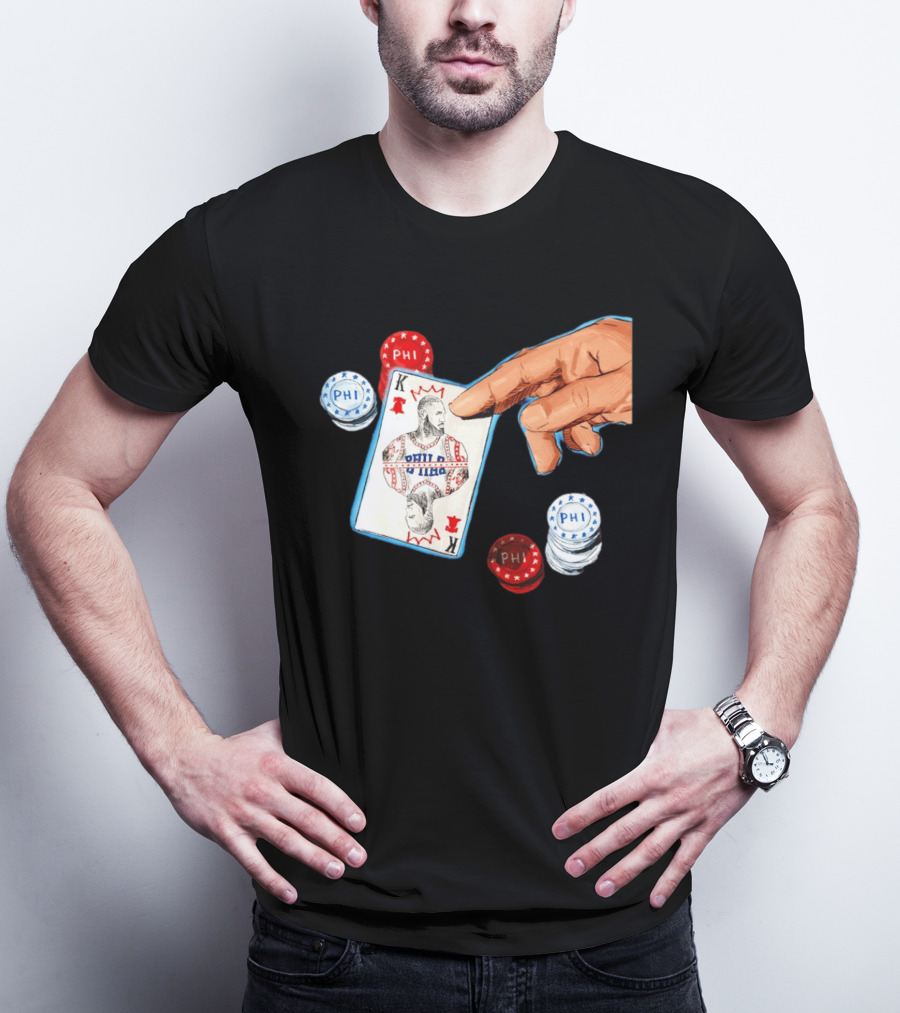 Philadelphia 76ers King Playing Card LeBron James The Last Hand T-Shirt