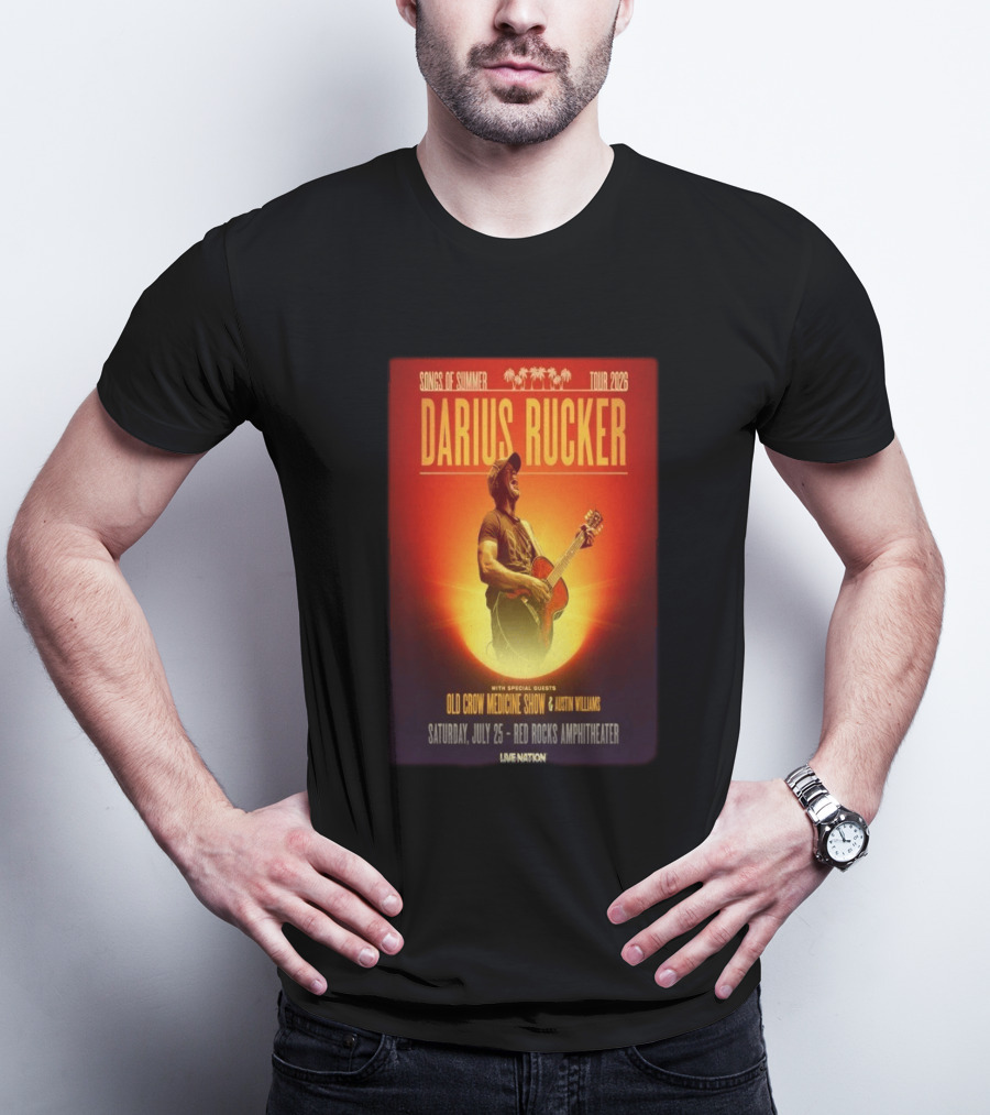 Songs Of Summer Tour 2026 Darius Rucker With Old Crow Medicine Show And Austin Williams Live At Red Rocks Amphitheater July 25 T-Shirt