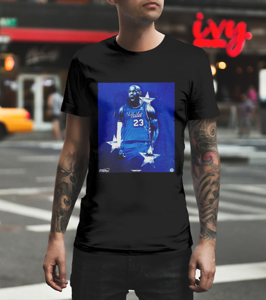 LeBron James Philadelphia 76ers Philly 23 Blue Stars T-Shirt