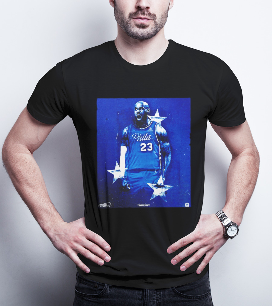 LeBron James Philadelphia 76ers Philly 23 Blue Stars T-Shirt