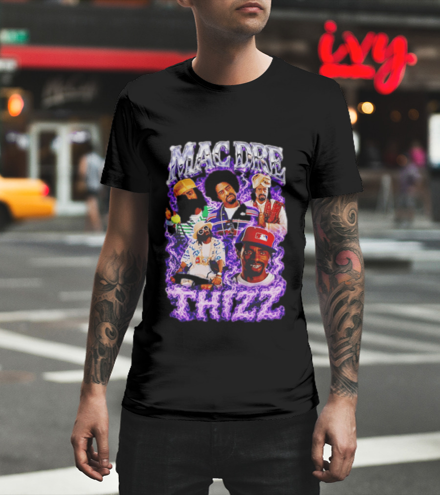 Mac Dre Thizz Collage Purple Rap Music T-Shirt