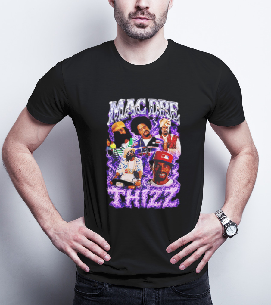 Mac Dre Thizz Collage Purple Rap Music T-Shirt