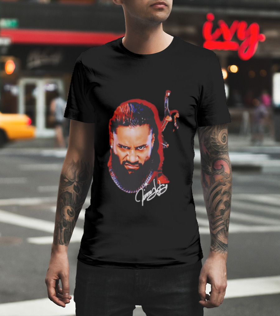 Jimmy Uso Autograph Pointing Sky WWE T-Shirt