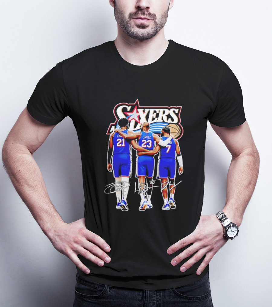 Philadelphia 76ers Embiid James Harden Back To Back Basketball Stars Sixers T-Shirt