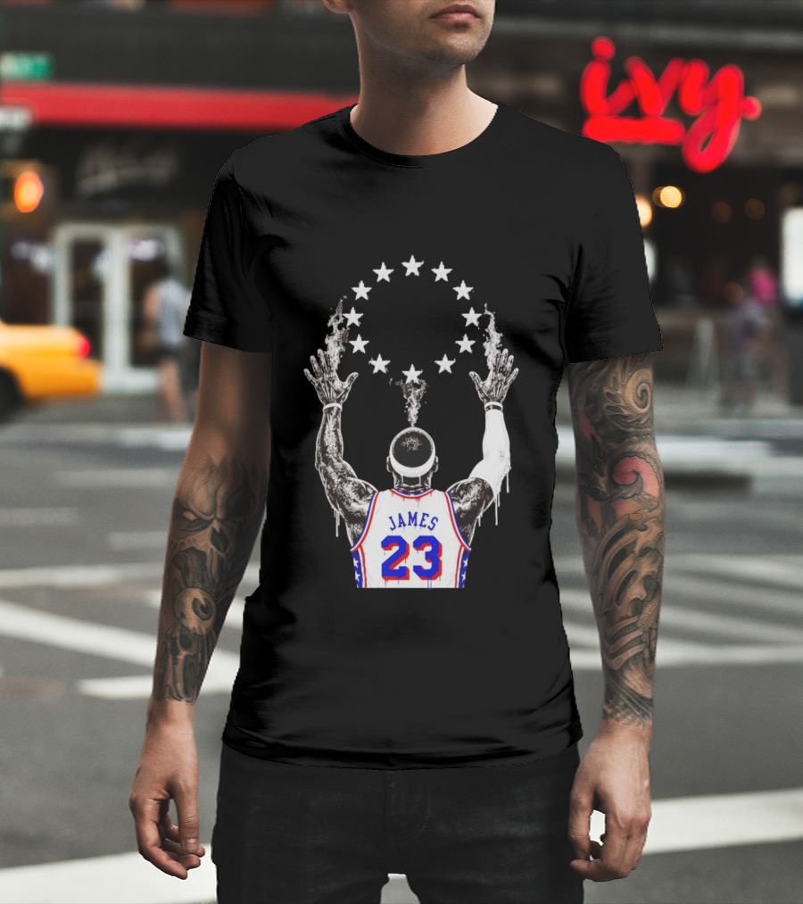LeBron James 23 Philadelphia 76ers Starry T-Shirt