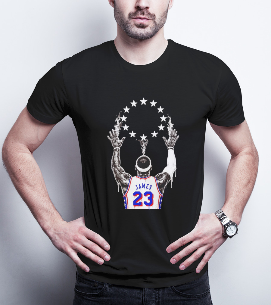 LeBron James 23 Philadelphia 76ers Starry T-Shirt