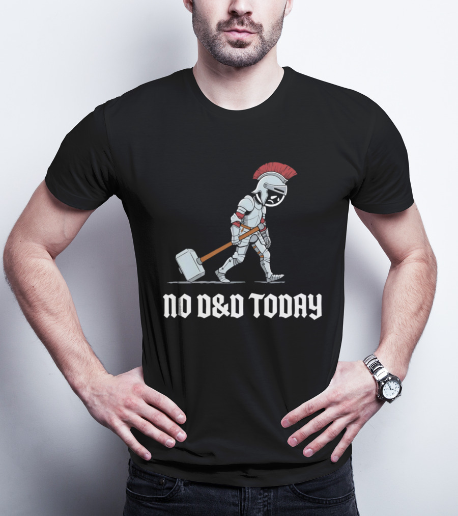 No D&D Today Cartoon Paladin Armor And Hammer T-Shirt