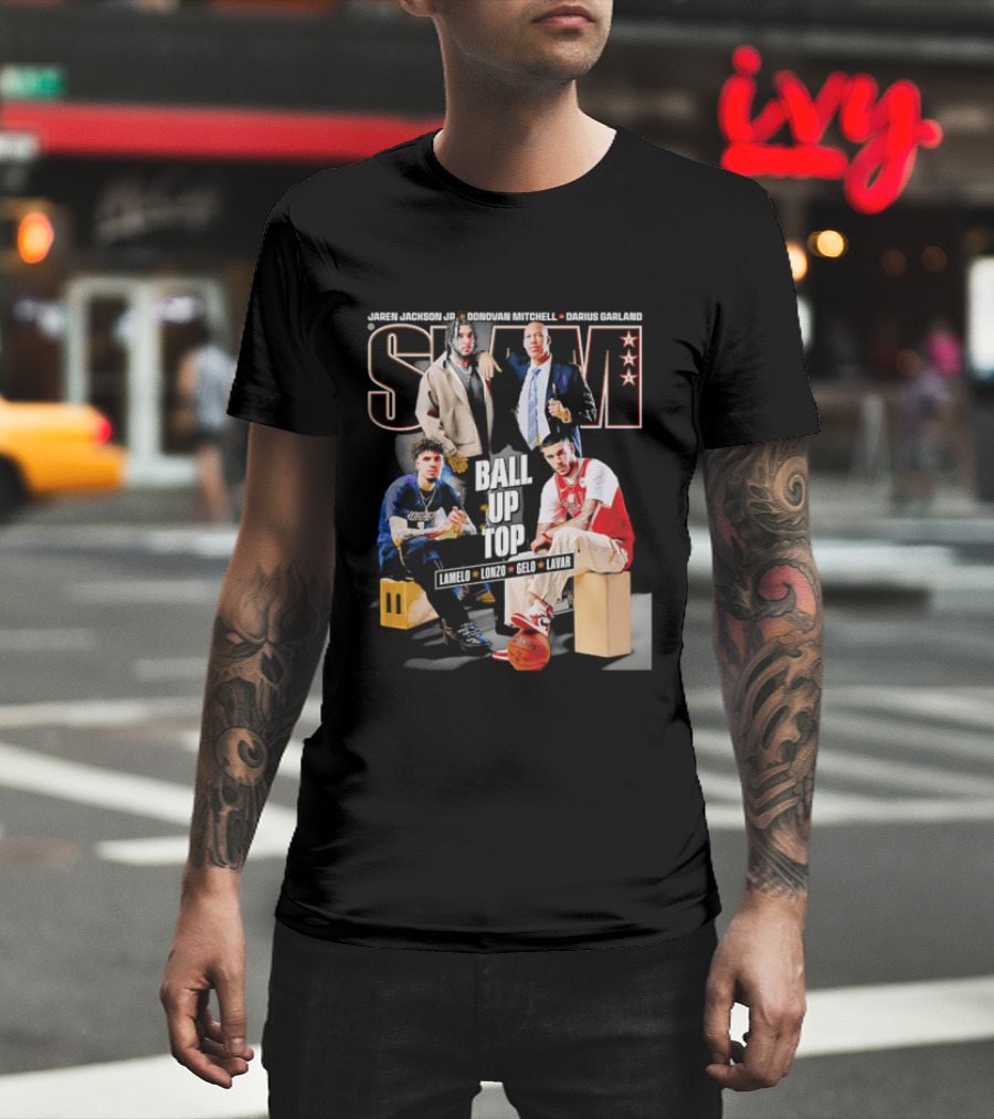 Slam Magazine Ball Up Top LaMelo Lonzo Gelo LaVar Chicago Bulls Legends T-Shirt