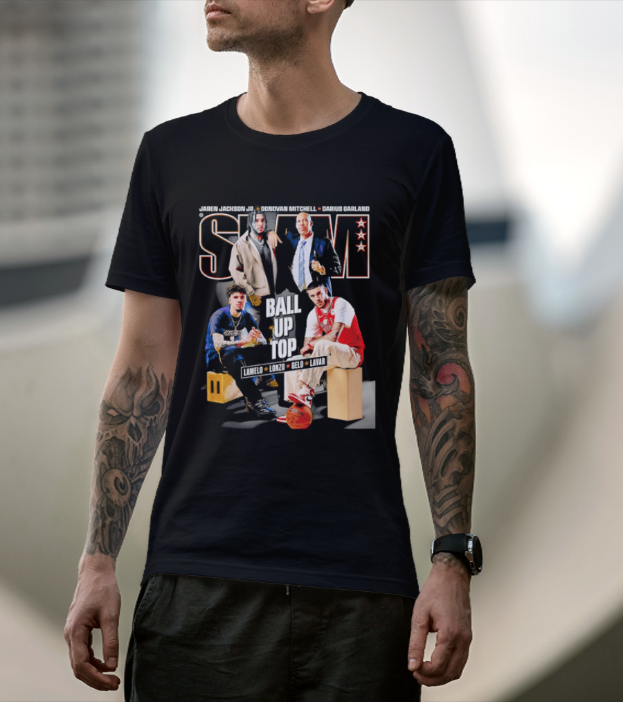Slam Magazine Ball Up Top LaMelo Lonzo Gelo LaVar Chicago Bulls Legends T-Shirt