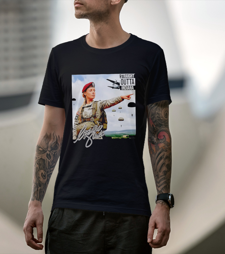 Sophie Cunningham Straight Outta Indiana Military Paratrooper T-Shirt