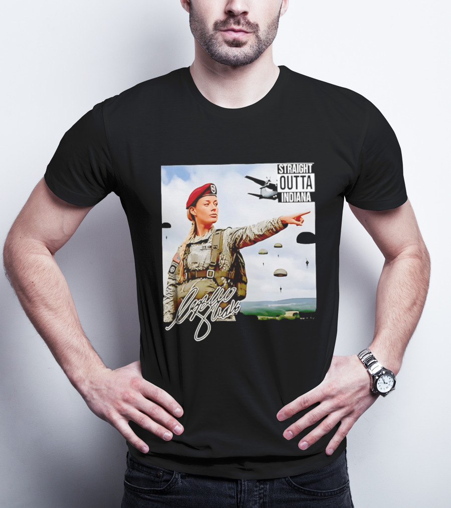 Sophie Cunningham Straight Outta Indiana Military Paratrooper T-Shirt