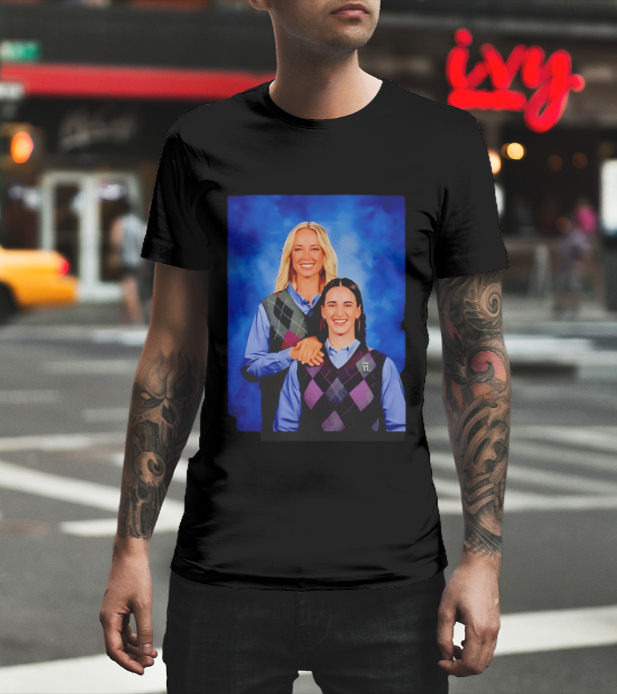 Sophie Cunningham Vs Caitlin Clark Step Brothers Portrait Style Sports Rivalry T-Shirt