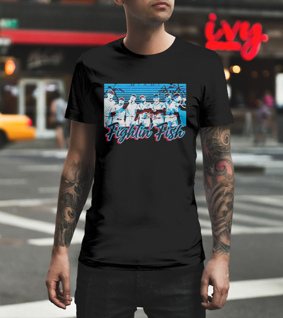 Fightin Fish Miami Marlins Team Lineup T-Shirt