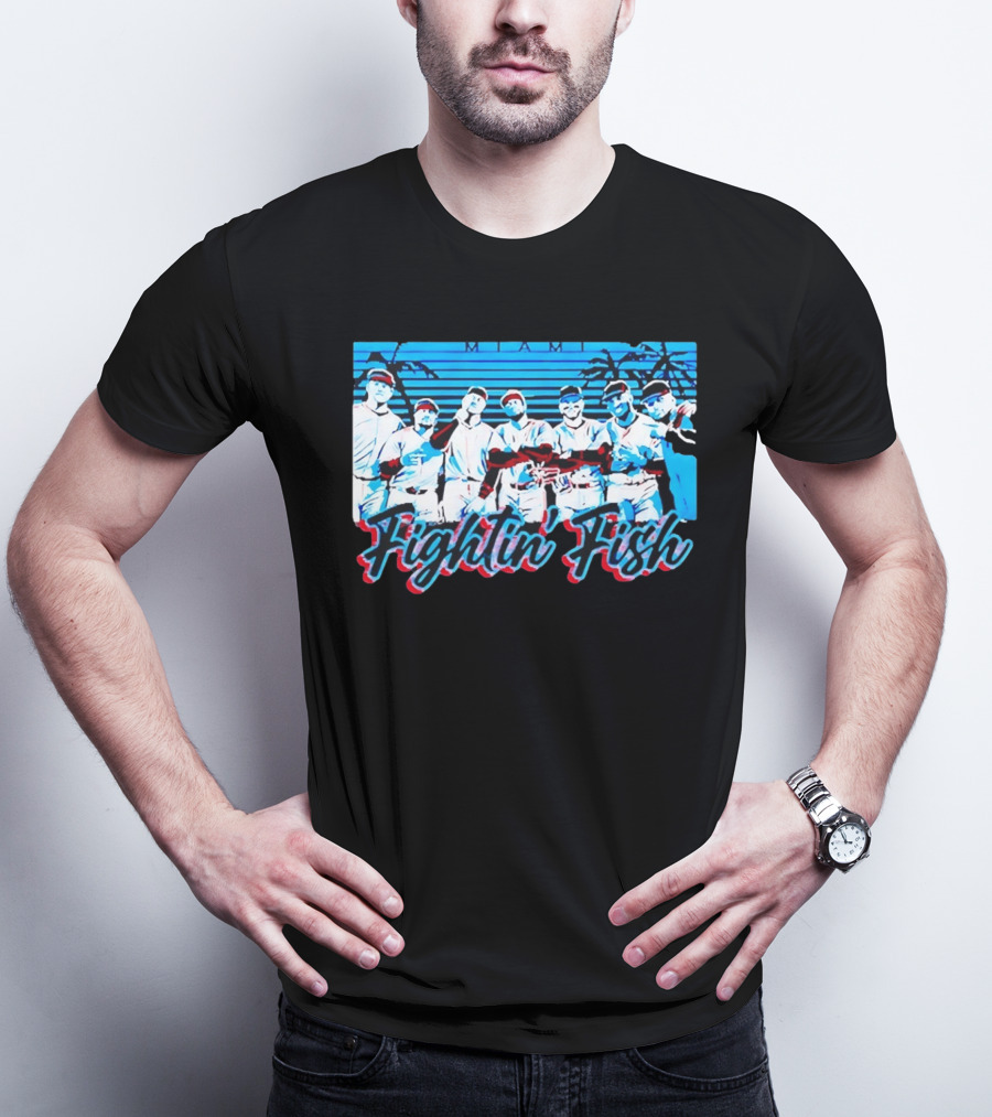 Fightin Fish Miami Marlins Team Lineup T-Shirt
