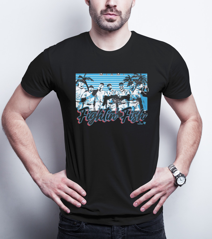 Miami Fightin' Fish Baseball Team Palm Trees T-Shirt