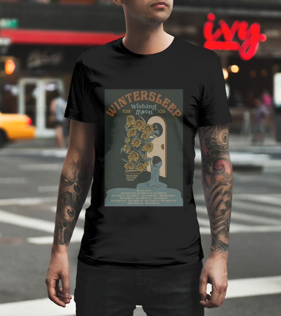 Wintersleep Wishing Moon Tour 2026 Sunflowers Special Guests Dates T-Shirt