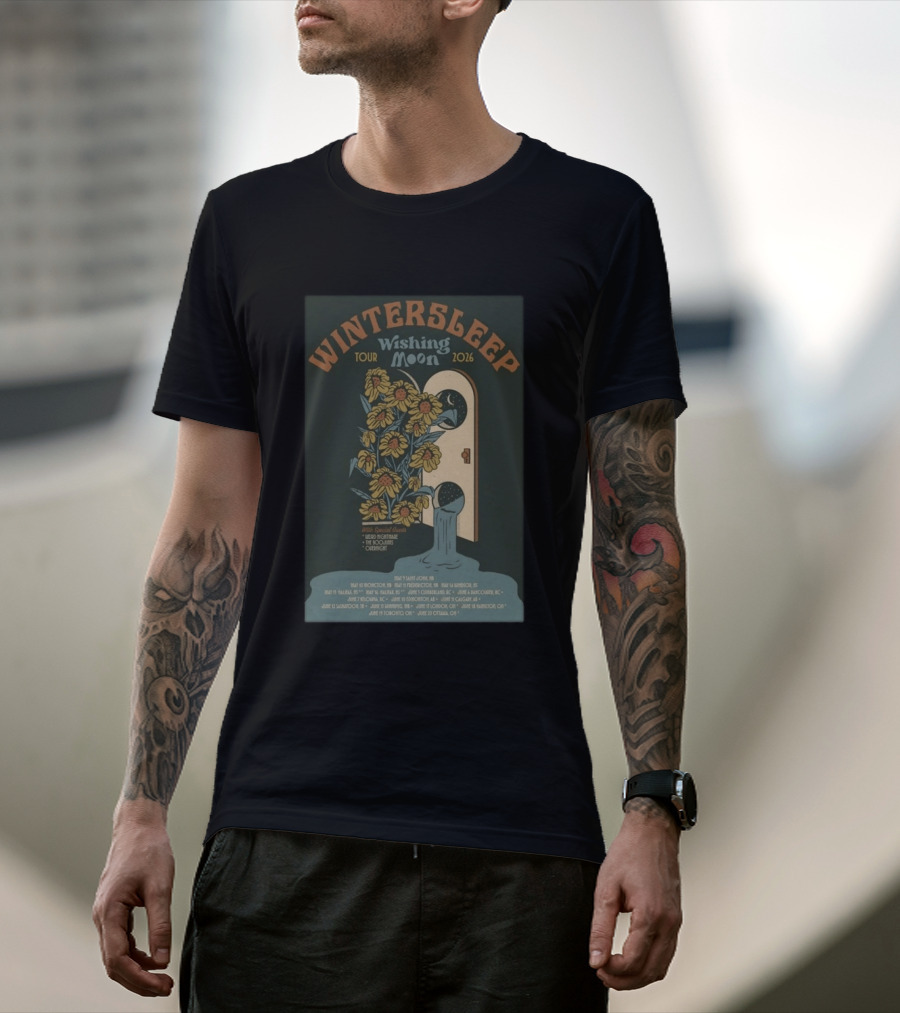 Wintersleep Wishing Moon Tour 2026 Sunflowers Special Guests Dates T-Shirt