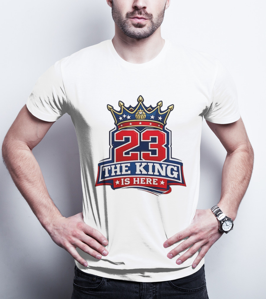 LeBron James 23 The King Is Here Crown Philadelphia 76ers NBA T-Shirt
