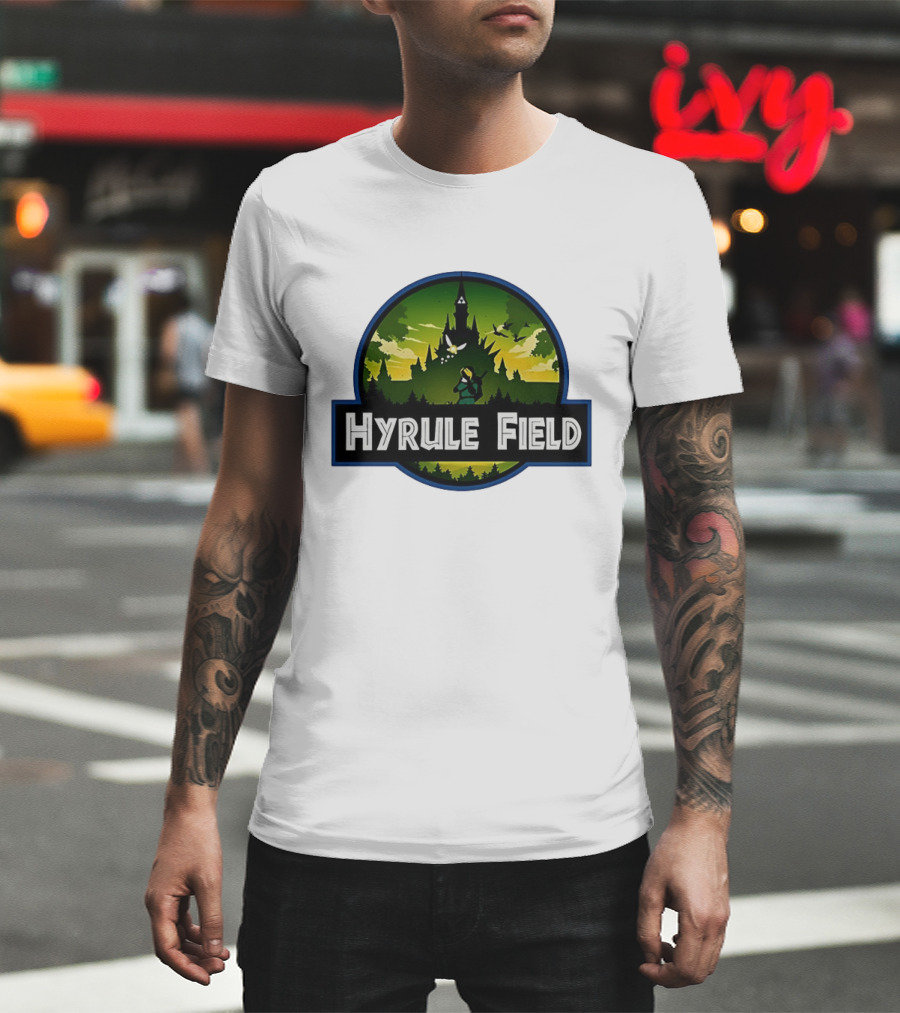 Hyrule Field Link Legend Of Zelda Jurassic Park Fusion T-Shirt