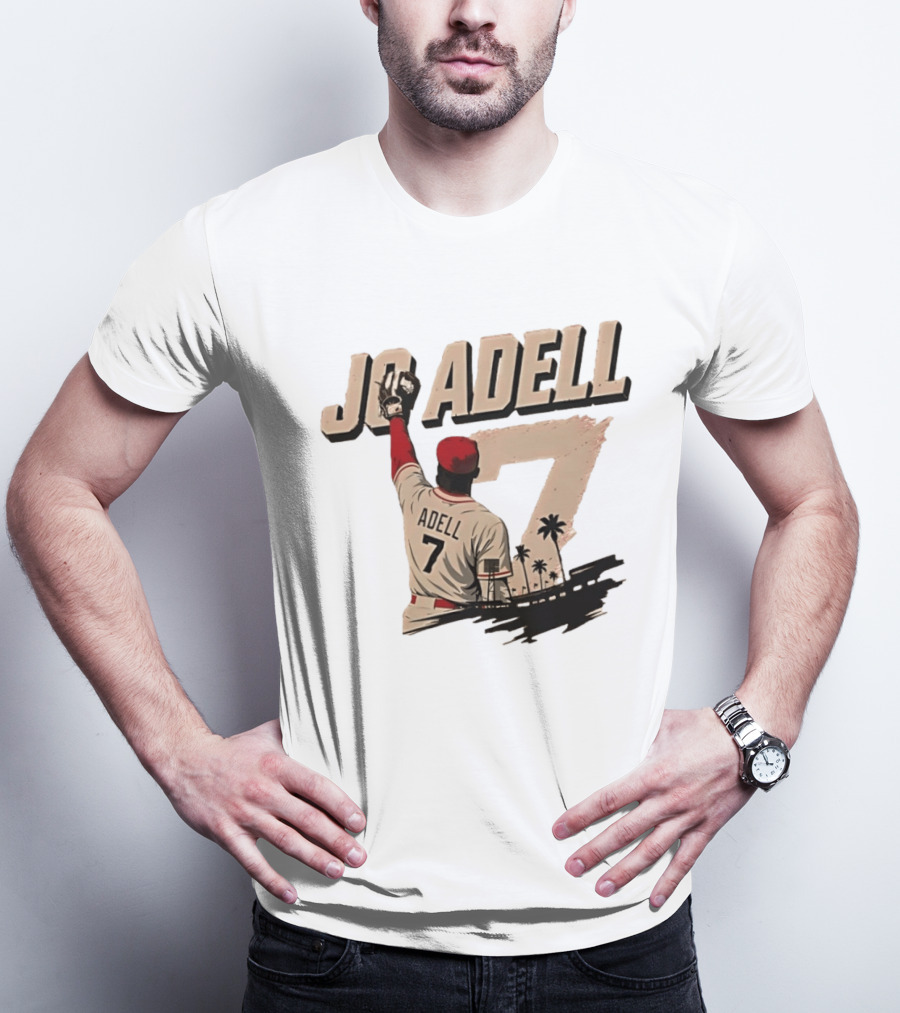 Los Angeles Angels Jo Adell Number 7 Baseball Sports Palm Trees T-Shirt