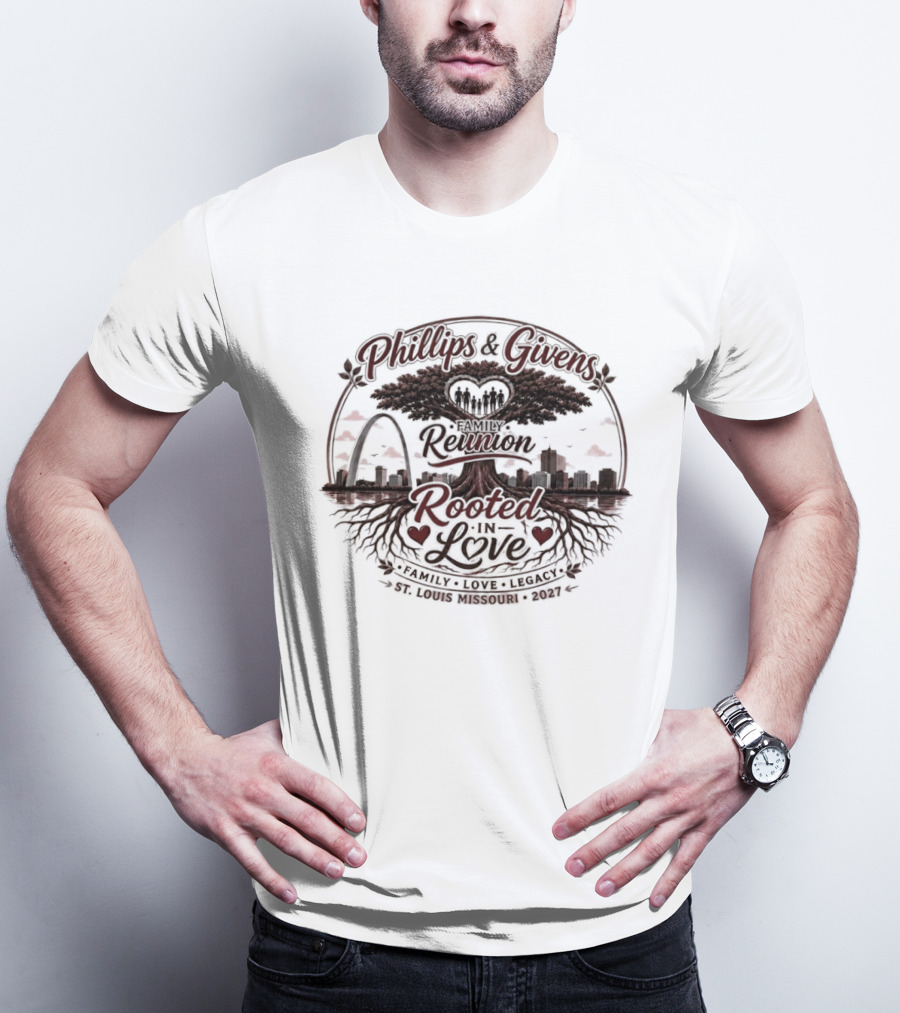 Phillips & Givens Family Reunion Rooted In Love Legacy St. Louis Missouri 2027 T-Shirt
