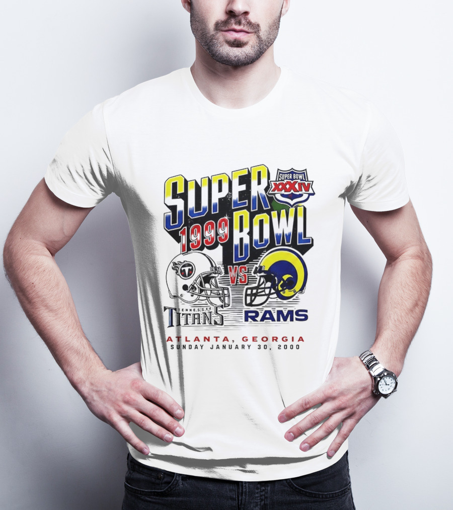 Super Bowl XXXIV 1999 Titans Vs Rams Atlanta Georgia January 30 2000 T-Shirt