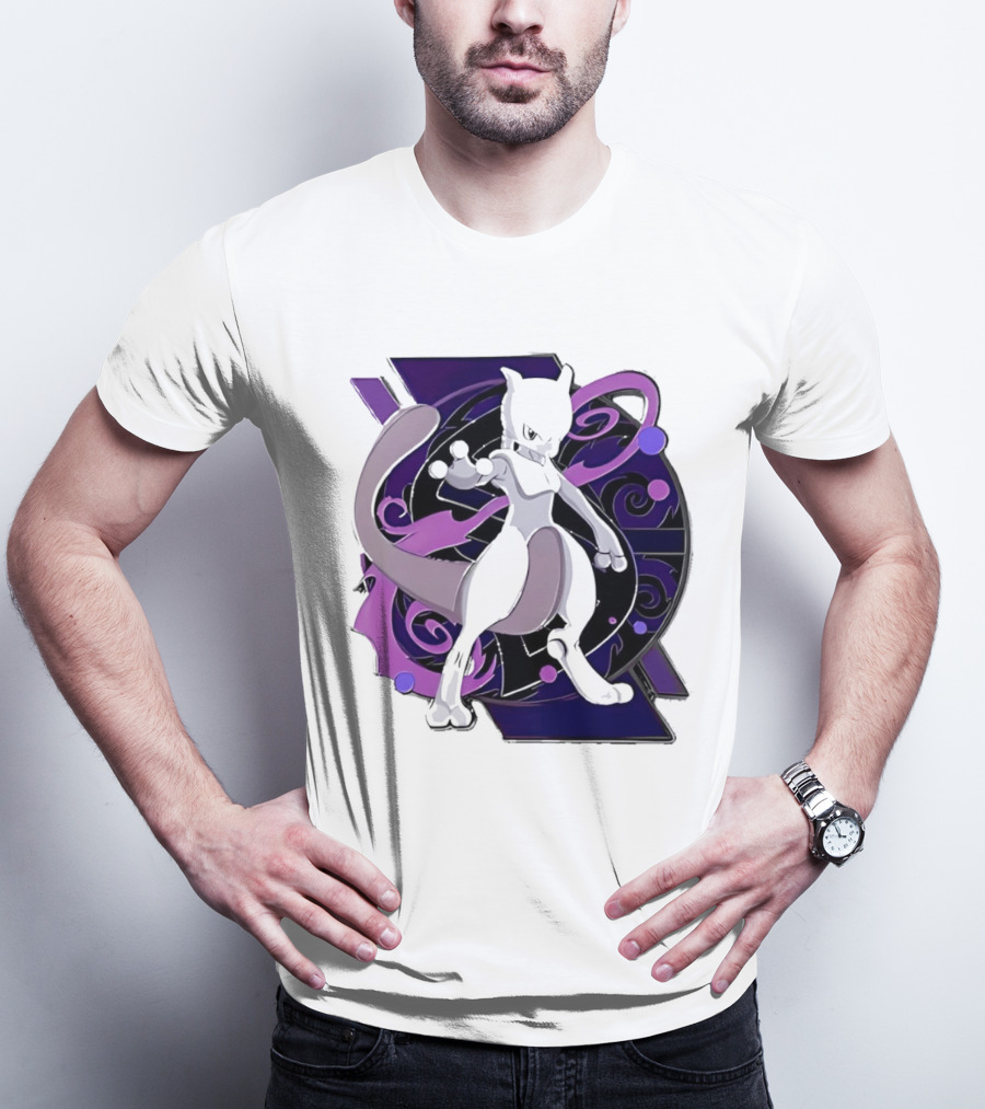 Pokemon Mewtwo Psychic Power Strike Dynamic Pose T-Shirt