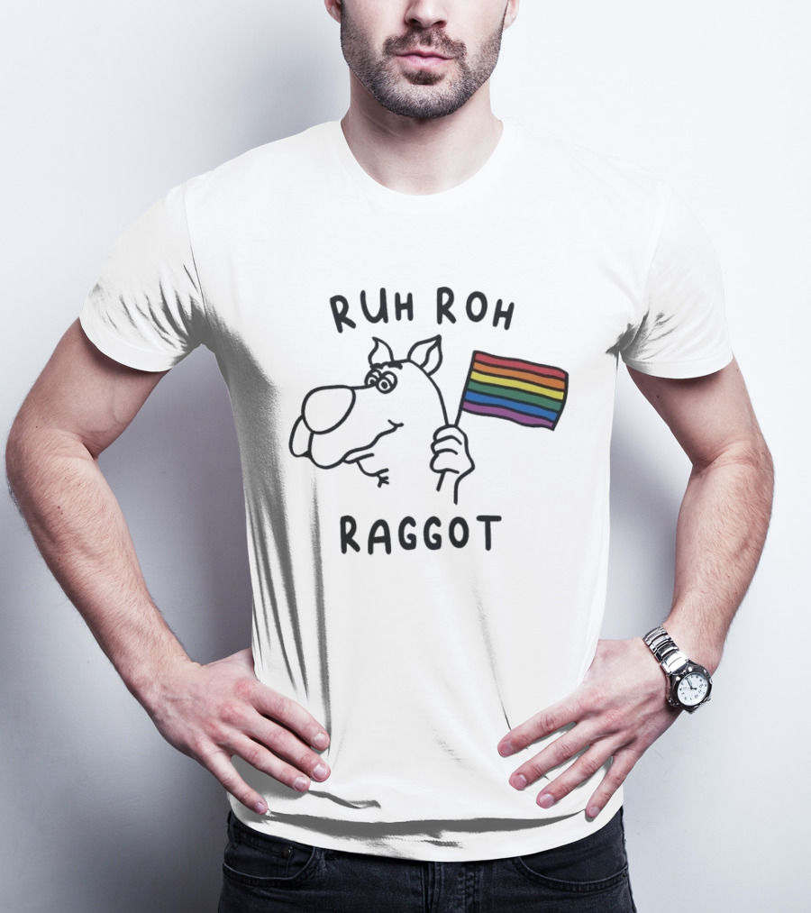 Ruh Roh Raggot Scooby Doo Rainbow Pride Flag T-Shirt