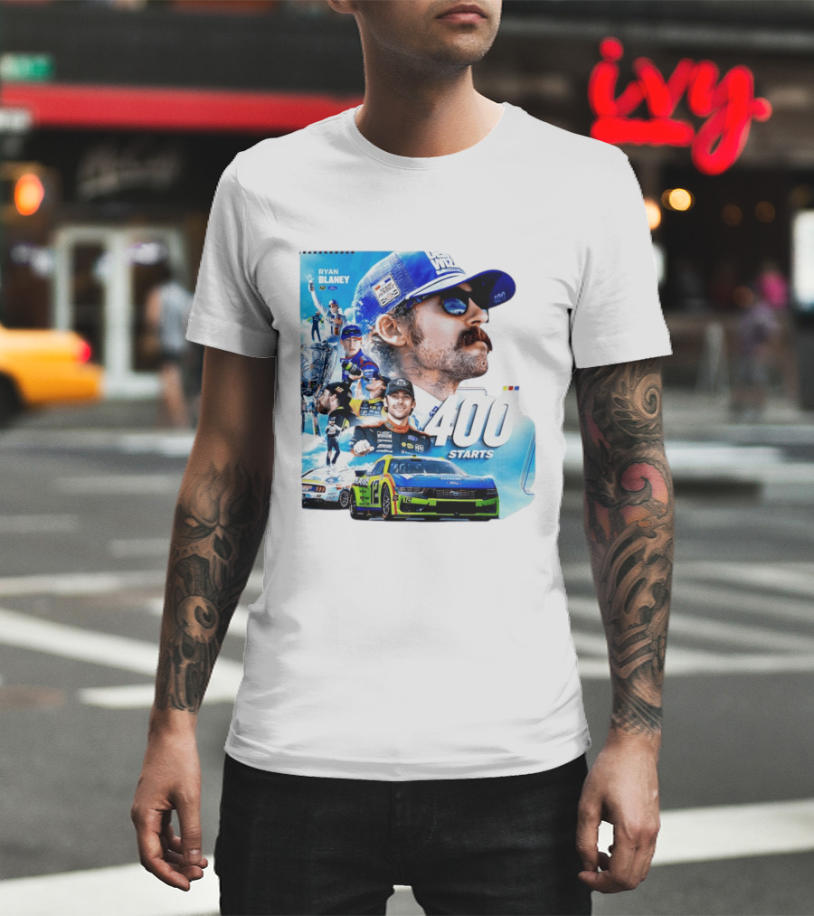 Ryan Blaney 400 Starts Team Penske NASCAR Racing Achievement 2026 T-Shirt