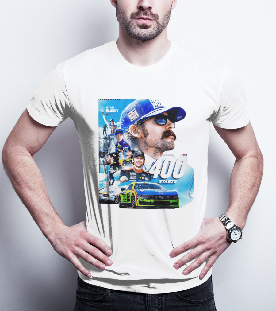 Ryan Blaney 400 Starts Team Penske NASCAR Racing Achievement 2026 T-Shirt