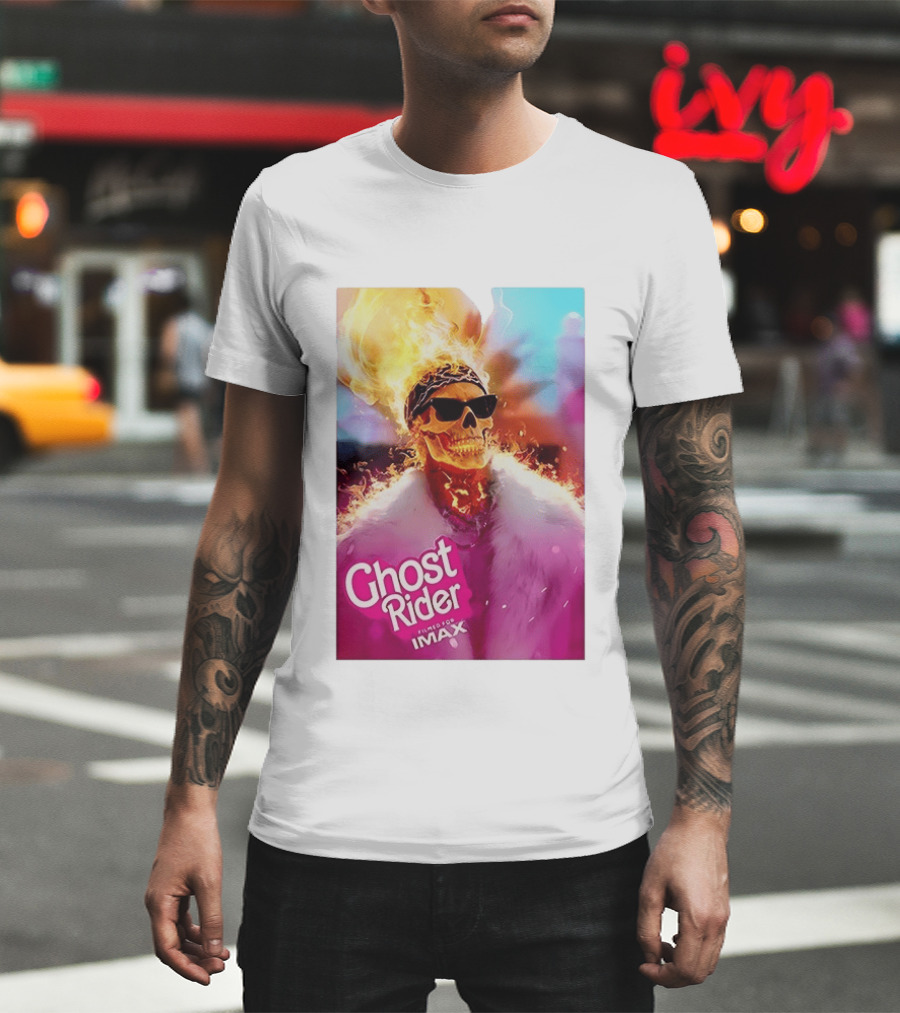 Ghost Rider Filmed For IMAX Flaming Skull T-Shirt