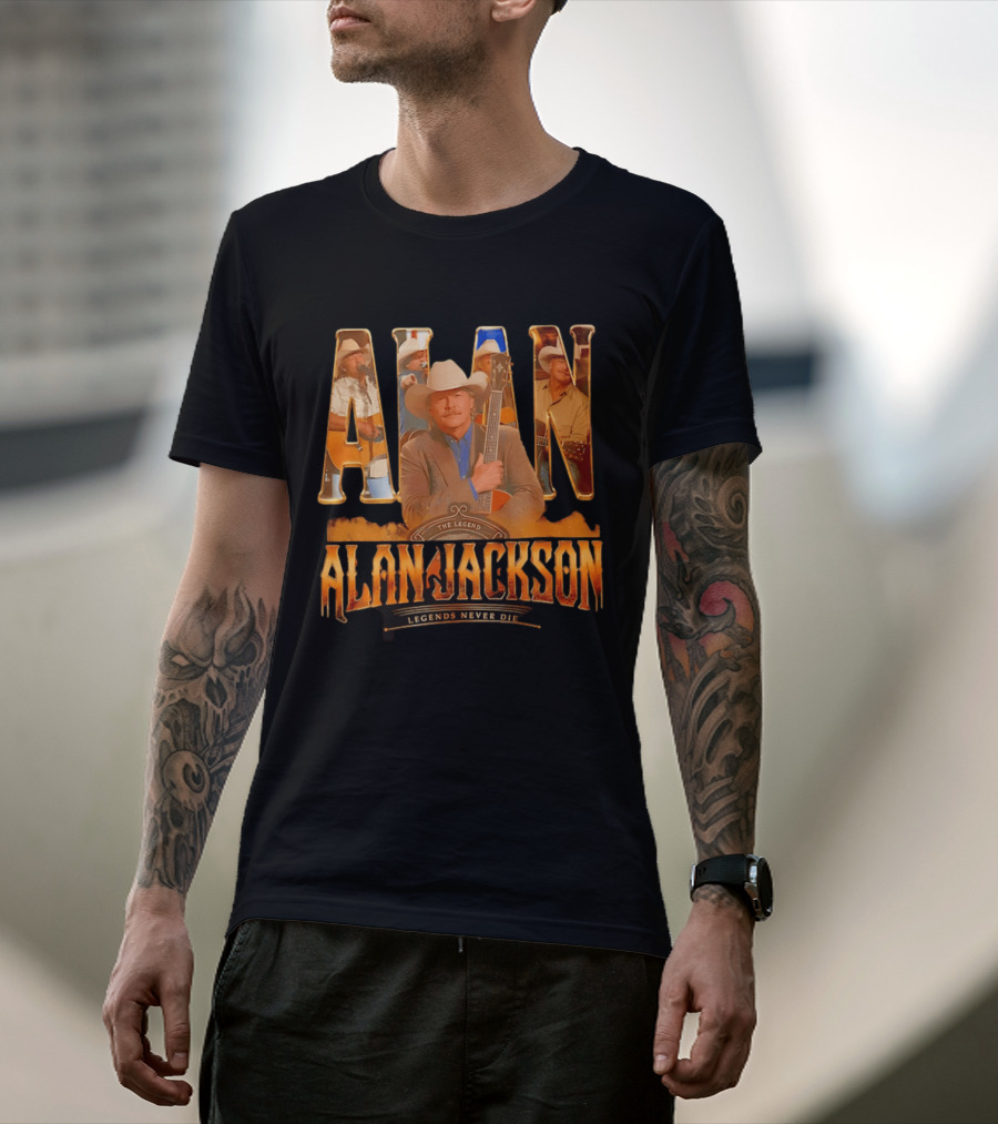 Alan Jackson The Legend Legends Never Die Country Music T-Shirt