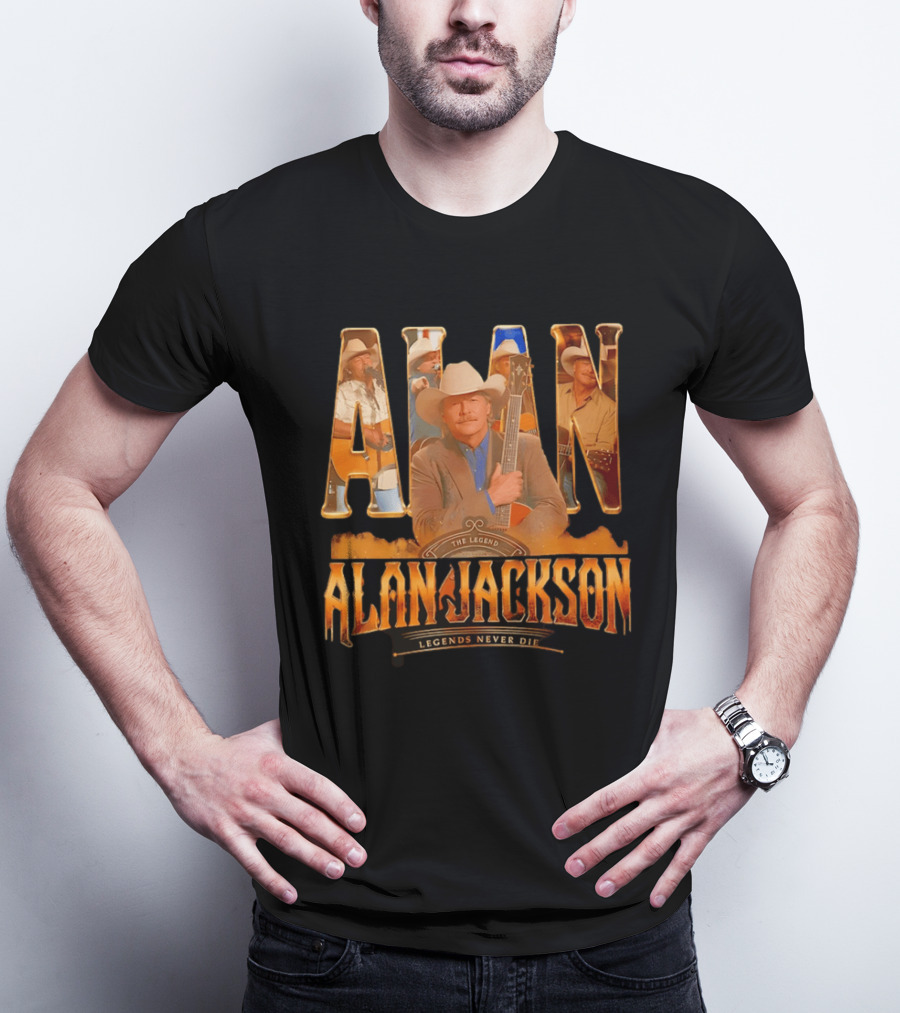 Alan Jackson The Legend Legends Never Die Country Music T-Shirt