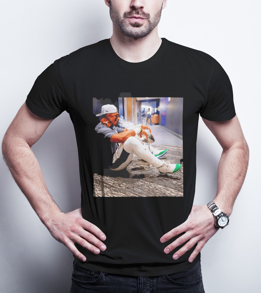 Jalen Hurts Philadelphia Eagles Smoking Trophy Cigar Celebratory Moment T-Shirt