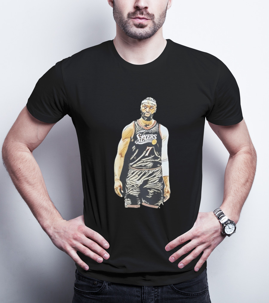 Jaylen Brown Sixers 7 Basketball Player Sketch T-Shirt