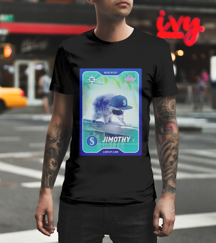Seattle Mariners Jimothy Night Farmers Insurance Rookie Card 2000 Of 2000 T-Shirt