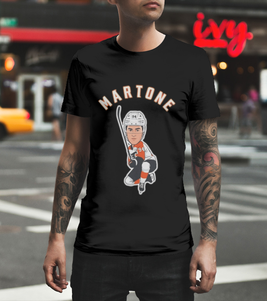 Martone 94 Hockey Player Cartoon T-Shirt