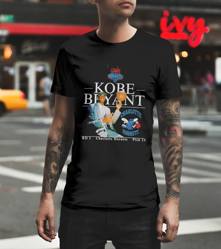 Kobe Bryant Charlotte Hornets RD 1 Pick 13 T-Shirt