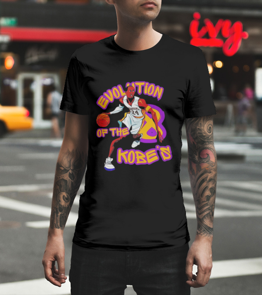 Evolution Of The Kobe's Lakers Basketball Number 24 T-Shirt