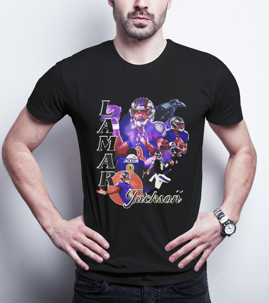 Lamar Jackson Baltimore Ravens Football Collage T-Shirt
