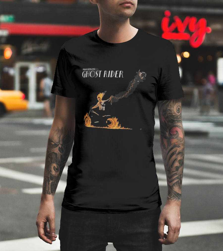 Ryan Gosling Ghost Rider Fiery Chain Journey T-Shirt