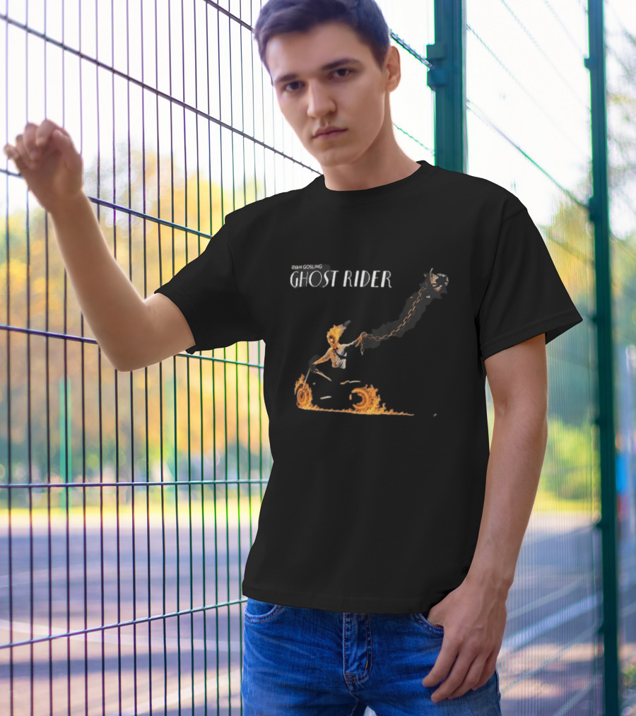 Ryan Gosling Ghost Rider Fiery Chain Journey T-Shirt