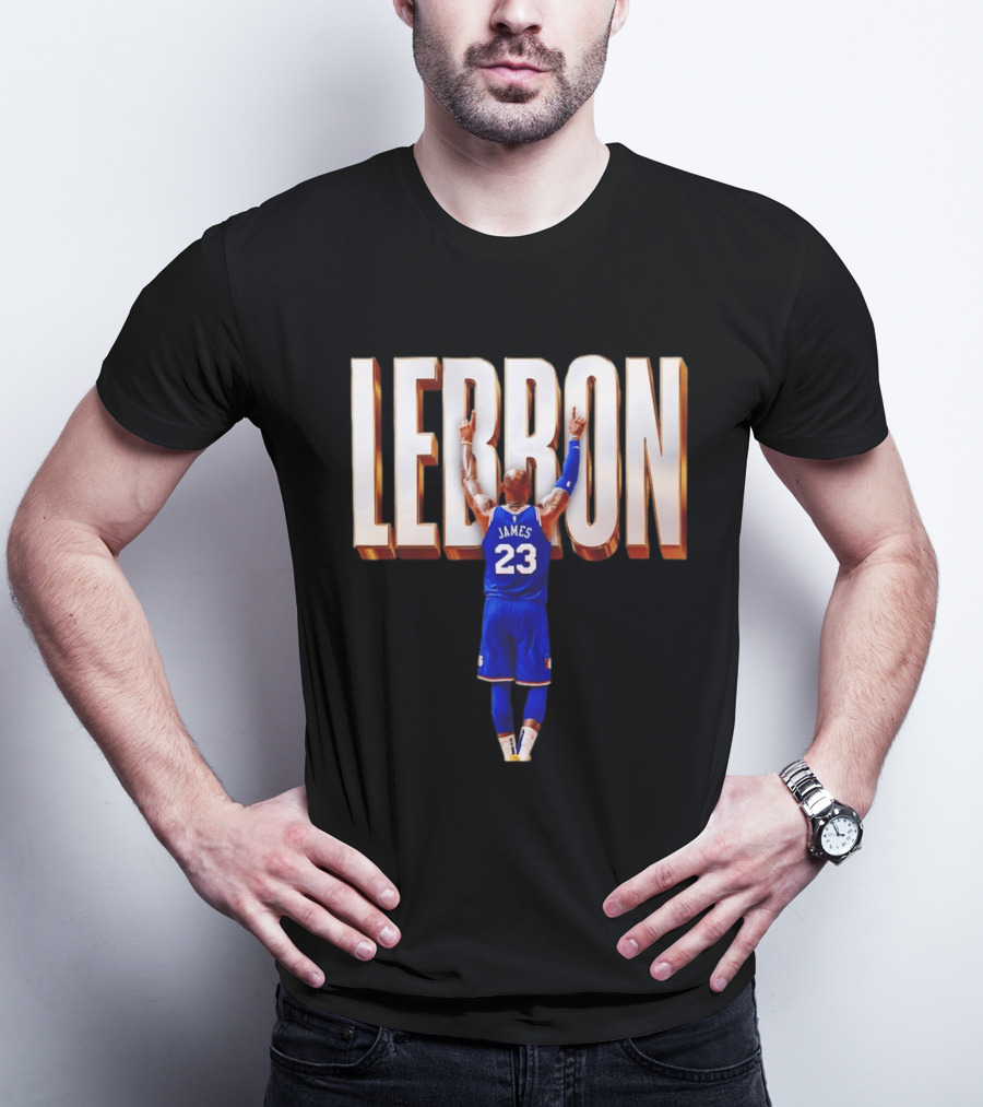 LeBron James 23 Philadelphia 76ers Gold Letter Jersey T-Shirt